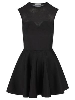 Givenchy Sleeveless Pleated Mini Dress - Black