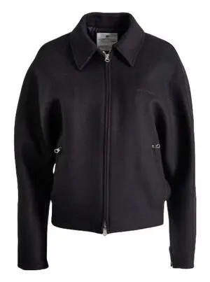 COURREGES Zip-up Jacket With Logo Detail - Black