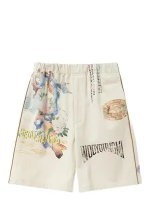 WOOYOUNGMI Graphic Twill Shorts - Beige