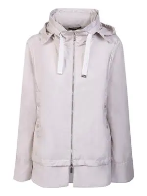 MOORER Hooded Zip-up Jacket - White