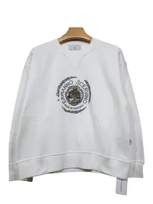 Ermanno Scervino Round Neck Long Sleeve Sweater With Embellished Detail - White
