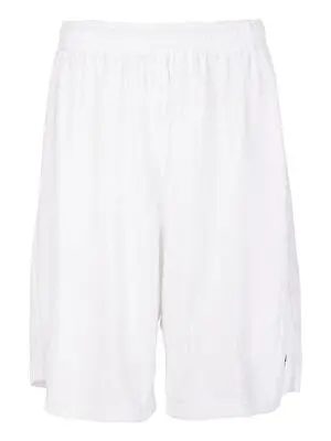 Balenciaga Knee-length Mesh Shorts With Black Embroidery - White