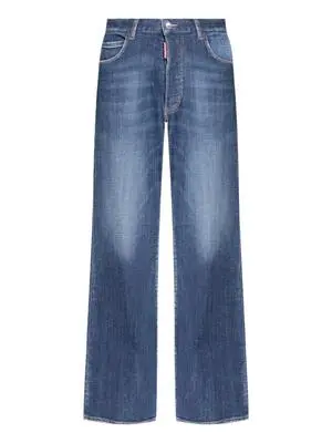 Dsquared2 Logo Patch Flared Jeans - Blue