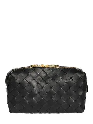 Bottega Veneta Mini Intrecciato Crossbody Bag - Black