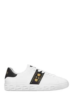 Versace Greca Embellished Lace-up Sneakers - White