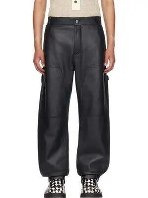 Bottega Veneta Leather Cargo Trousers - Green