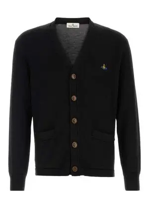 VIVIENNE WESTWOOD Orb Intarsia-knit Cardigan - Black