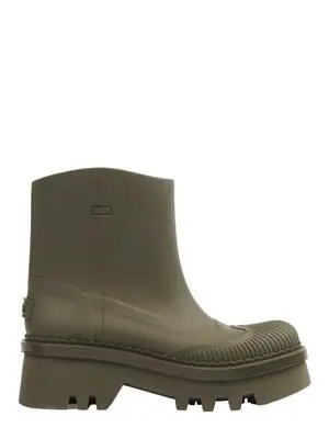 Chloé Round Head Short Rain Boots - Green