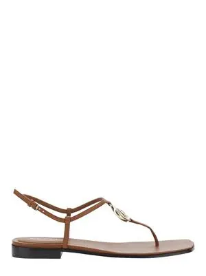 Gucci Gucci Thong Sandals With Adjustable Ankle Strap And Horsebit Detail Brown