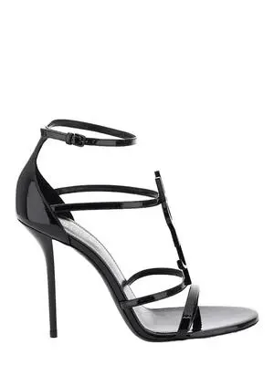 Saint Laurent Cassandra Open Toe Stiletto Sandals - Black