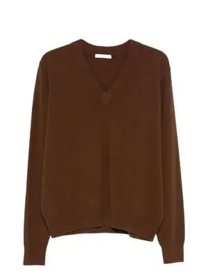 ENTIRE STUDIOS Long Sleeve V-neck Sweatshirt - Brown