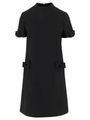 VALENTINO Valentino Short Sleeve Mini Dress With Bow Detail