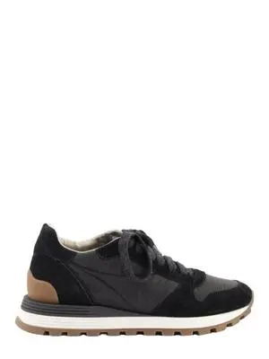 Brunello Cucinelli Panelled Lace-up Sneakers - Black