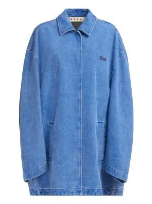 Marni Logo Patch Denim Jacket - Blue