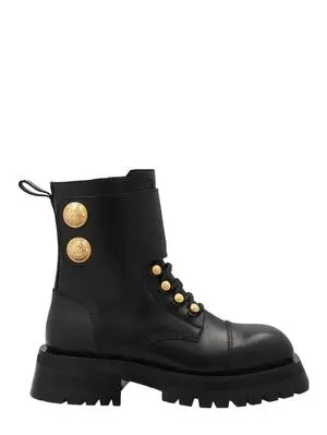 Balmain Embellished Ridged Ankle Boots - Black