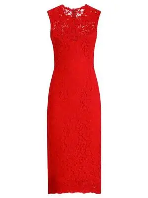 Dolce & Gabbana Floral Lace Dress - Light Bordeaux