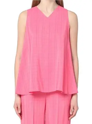 SEMICOUTURE V-neck Sleeveless Vest - Pink