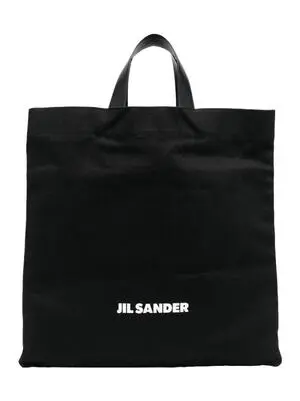 JIL SANDER Logo Printed Top Handle Bag - Black