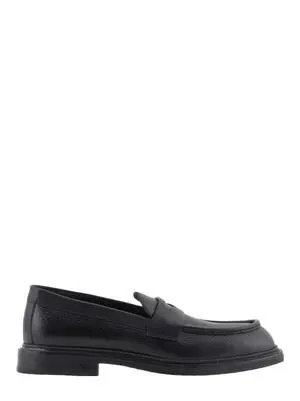 Emporio Armani Almond Toe Slip-on Loafers - Black