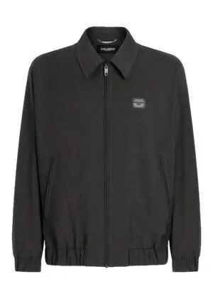Dolce & Gabbana Zip-up Jacket With Logo Tag - Grey