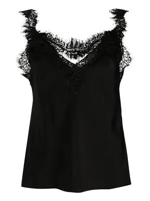 GOLD HAWK Gold Hawk Lace Panel Silk Blouse