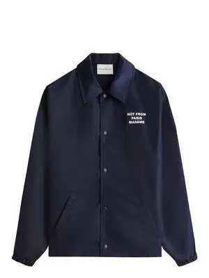 Drole De Monsieur Not From Paris Madame" Slogan Lightweight Button-up Jacket - Black