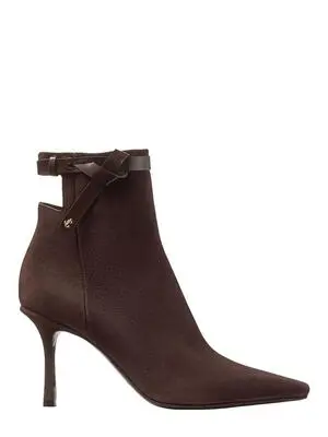 JIMMY CHOO 85mm Suede Ankle Boots With Cutout Detailing - Black