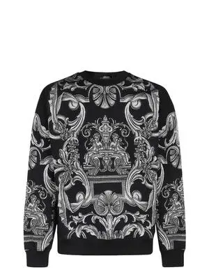 Versace Baroque Pattern Crewneck Sweatshirt - Black