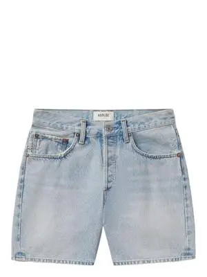 AGOLDE V-waist Wide-leg Denim Shorts - Gray