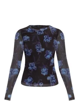 Rag & Bone Rag & Bone Floral Motif Knit Top Black