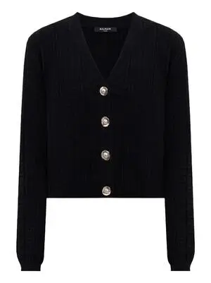 Balmain V-neck Buttoned Cardigan - Black