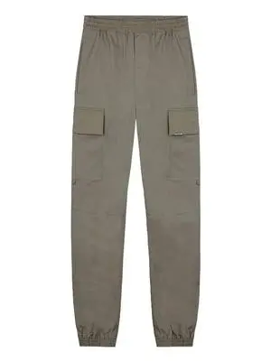 REPRESENT Elasticated Cargo Pants With Metal Bar Logo - Olive