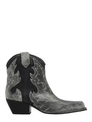 VIC MATIE Western Stitch Ankle Boots - Grey