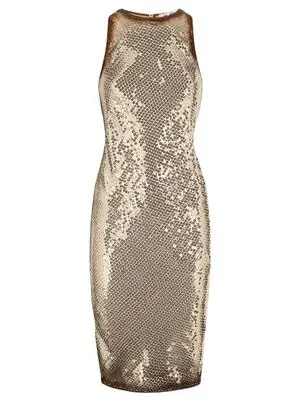 ATTICO Attico Sequined Sleeveless Round Neck Dress