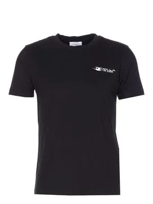 Off-White Logo Embroidered Crewneck T-shirt - Black