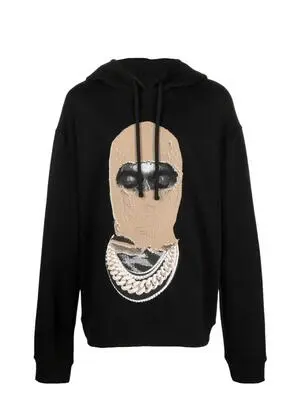 IH NOM UH NIT Graphic Print Pullover Hoodie - Black