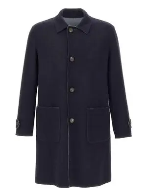 Eleventy Eleventy Platinum Reversible Wool Coat Black