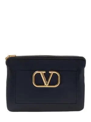 Valentino Garavani Vlogo Zip Clutch - Black