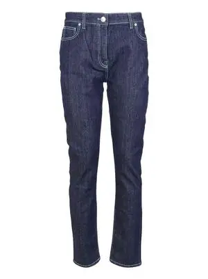 Kenzo Contrasting Stitching Skinny Jeans - Blue
