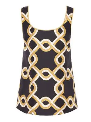 La DoubleJ Twirl Top Geometric Print Sleeveless - Black/multicolor