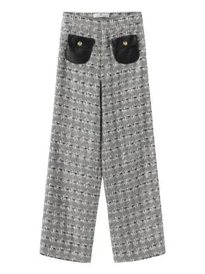 MARISSA CHIARA Marissa Chiara Plaid Wide Leg Pants With Contrast Pockets