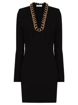 Givenchy Chain-trim Long-sleeve Mini Dress - Black