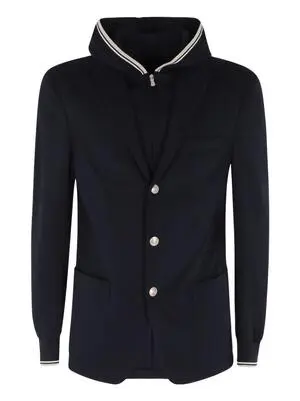Eleventy Layered Hooded Jacket - Black