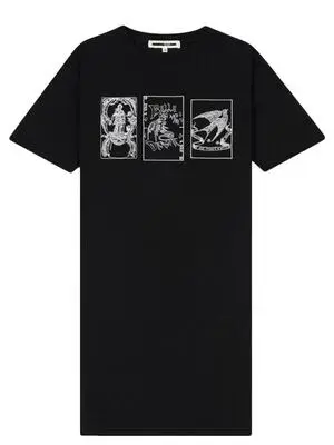 Alexander McQueen Printed Dress With Ribbed Details - Black