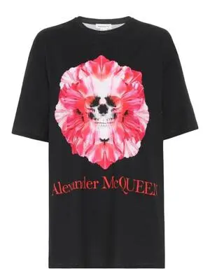 Alexander McQueen T-shirt With Floral Skull Graphic - Black