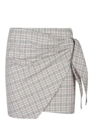 Isabel Marant Étoile Isabel Marant Étoile Plaid Wrap Mini Skirt Grey