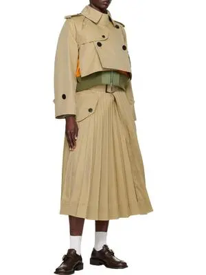 Sacai Layered Button-detailed Casual Jacket - Brown