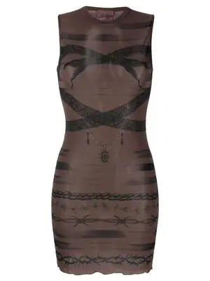 JEAN PAUL GAULTIER Sleeveless Knitted Dress - Brown