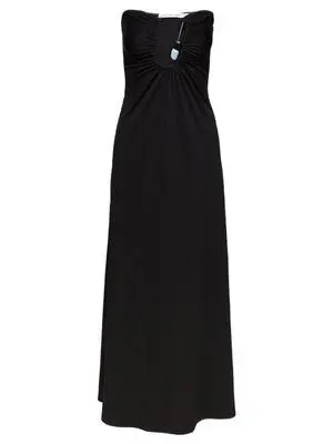 Christopher Esber Off-shoulder Ribbed Maxi Dress - Black