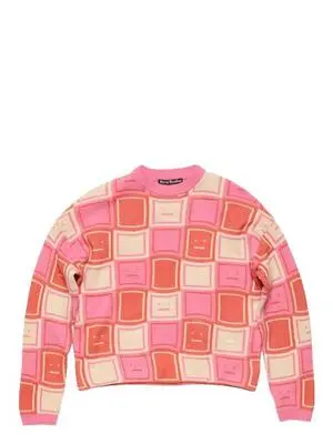 Acne Studios Logo Jacquard Crewneck Jumper - Rust Orange/tango Pink